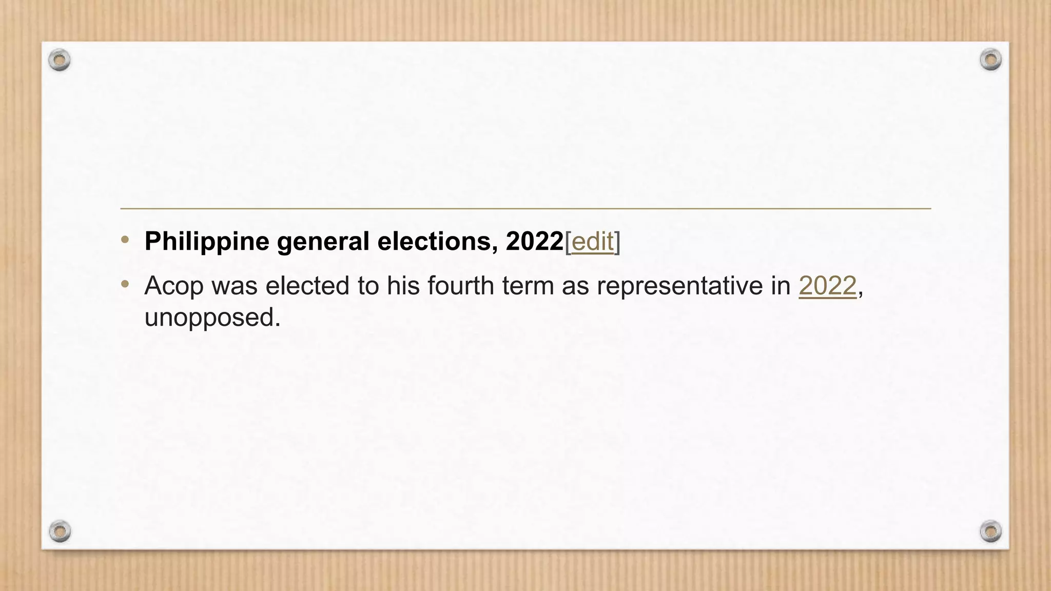 Cong. Romeo Acop.pptx | Politics