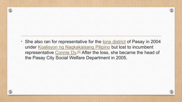 Cong. Imelda Calixto Rubiano.pptx | Politics