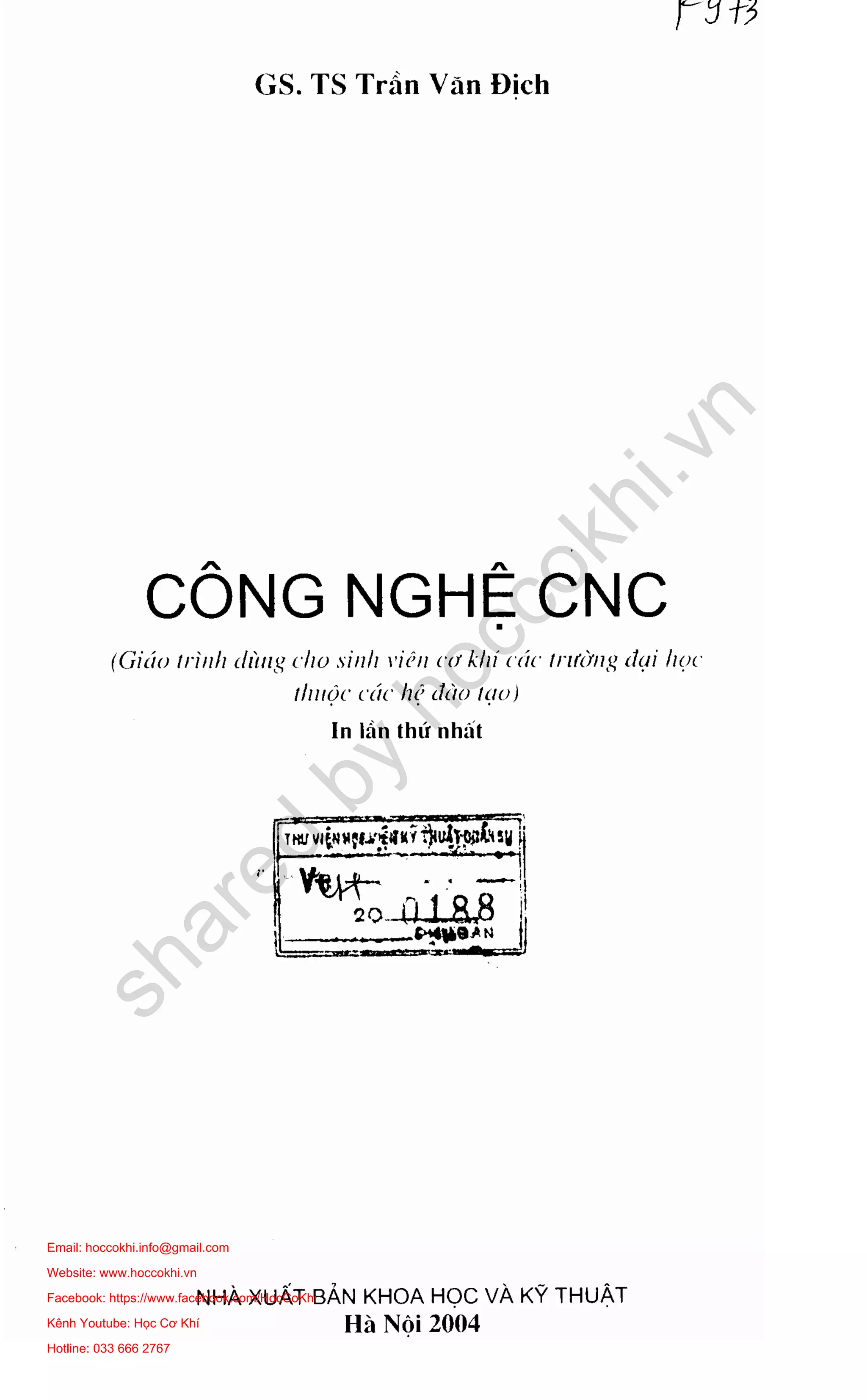 hoccokhi.vn Công Nghệ CNC (NXB Khoa Học Kỹ Thuật 2004) - Gs.Ts.Trần Văn Địch | PDF | Technology ...