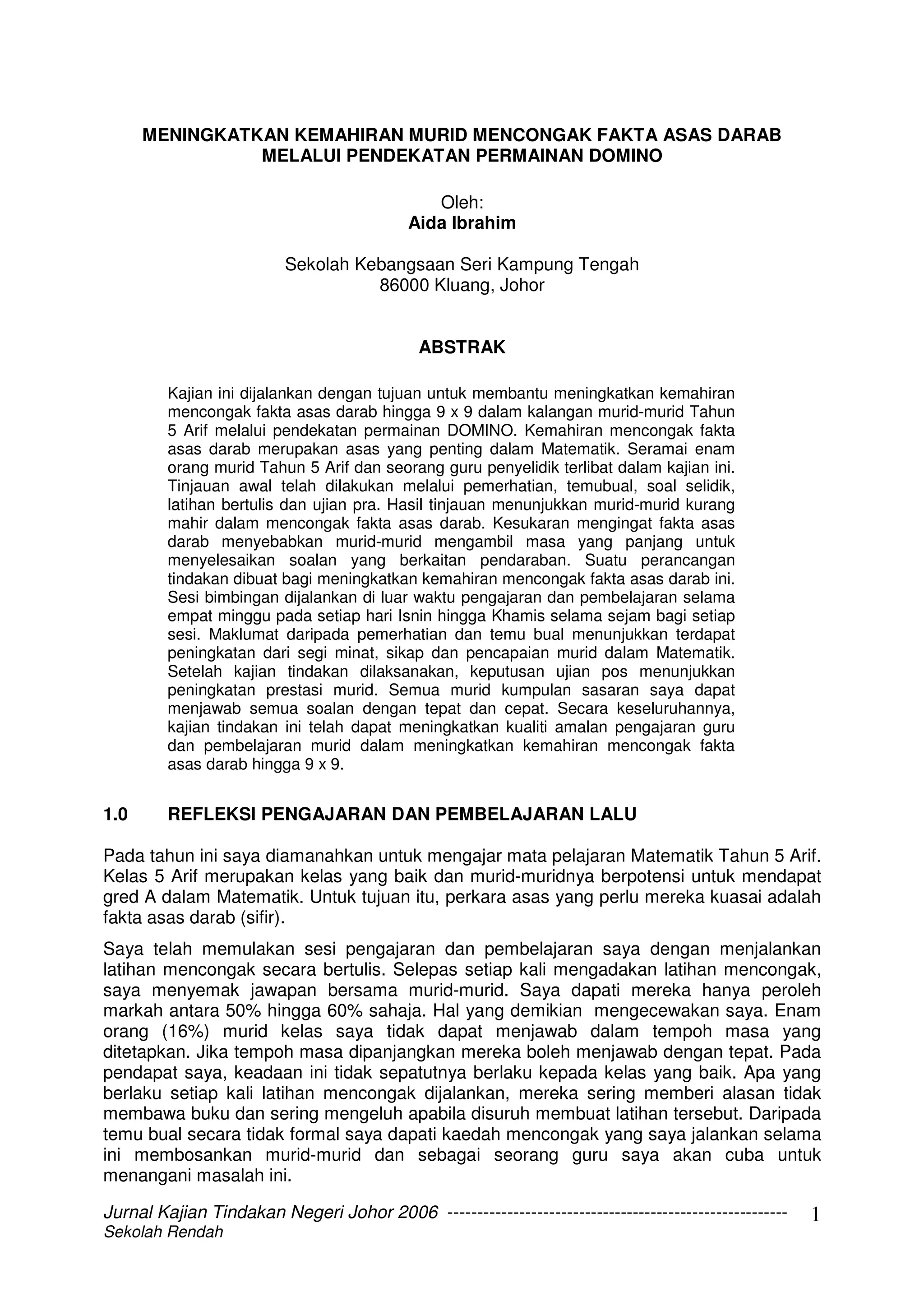 Meningkatkan Kemahiran Fakta Asas Darab | PDF