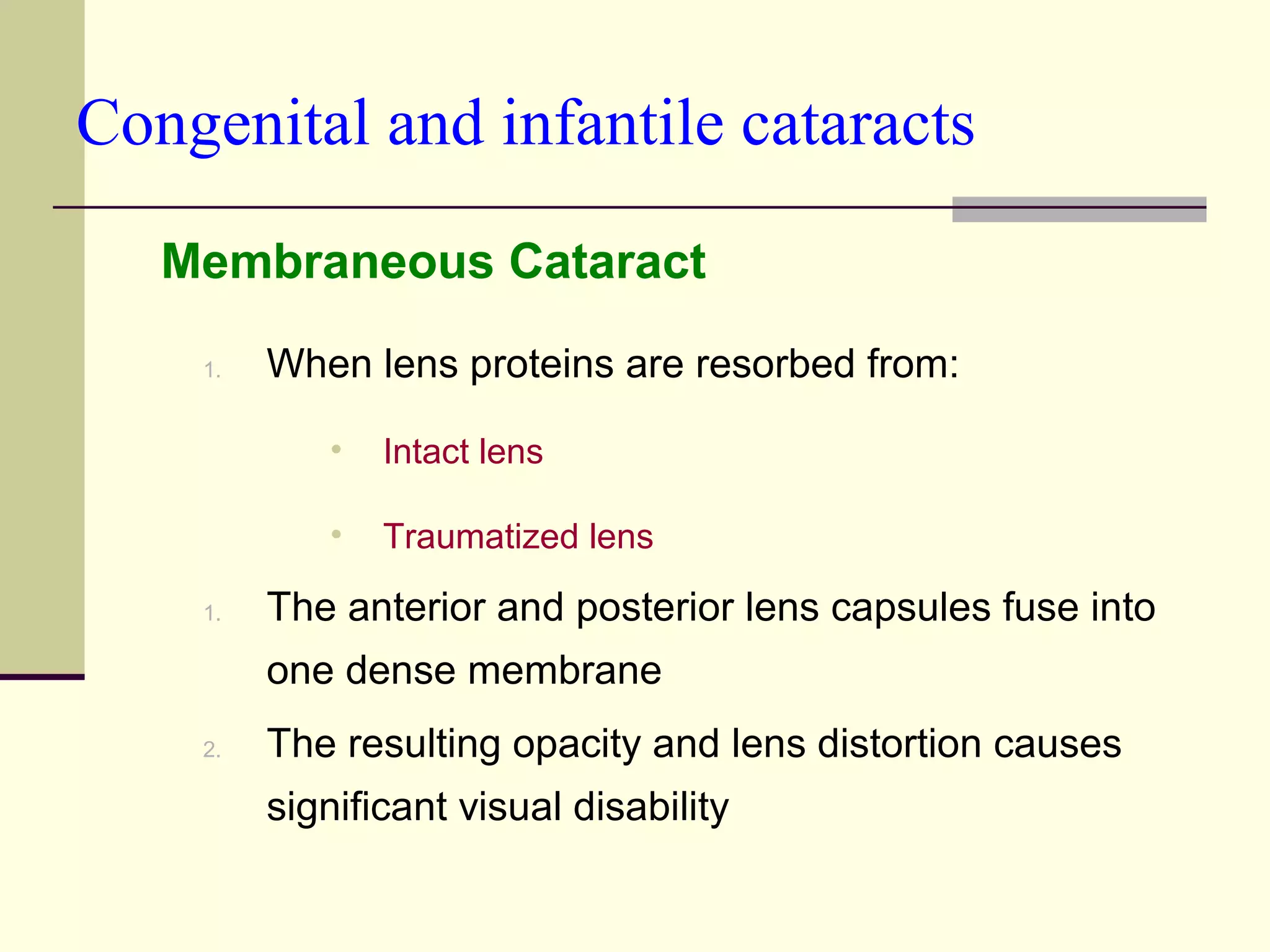 Congenital & infantile cataract | PPT