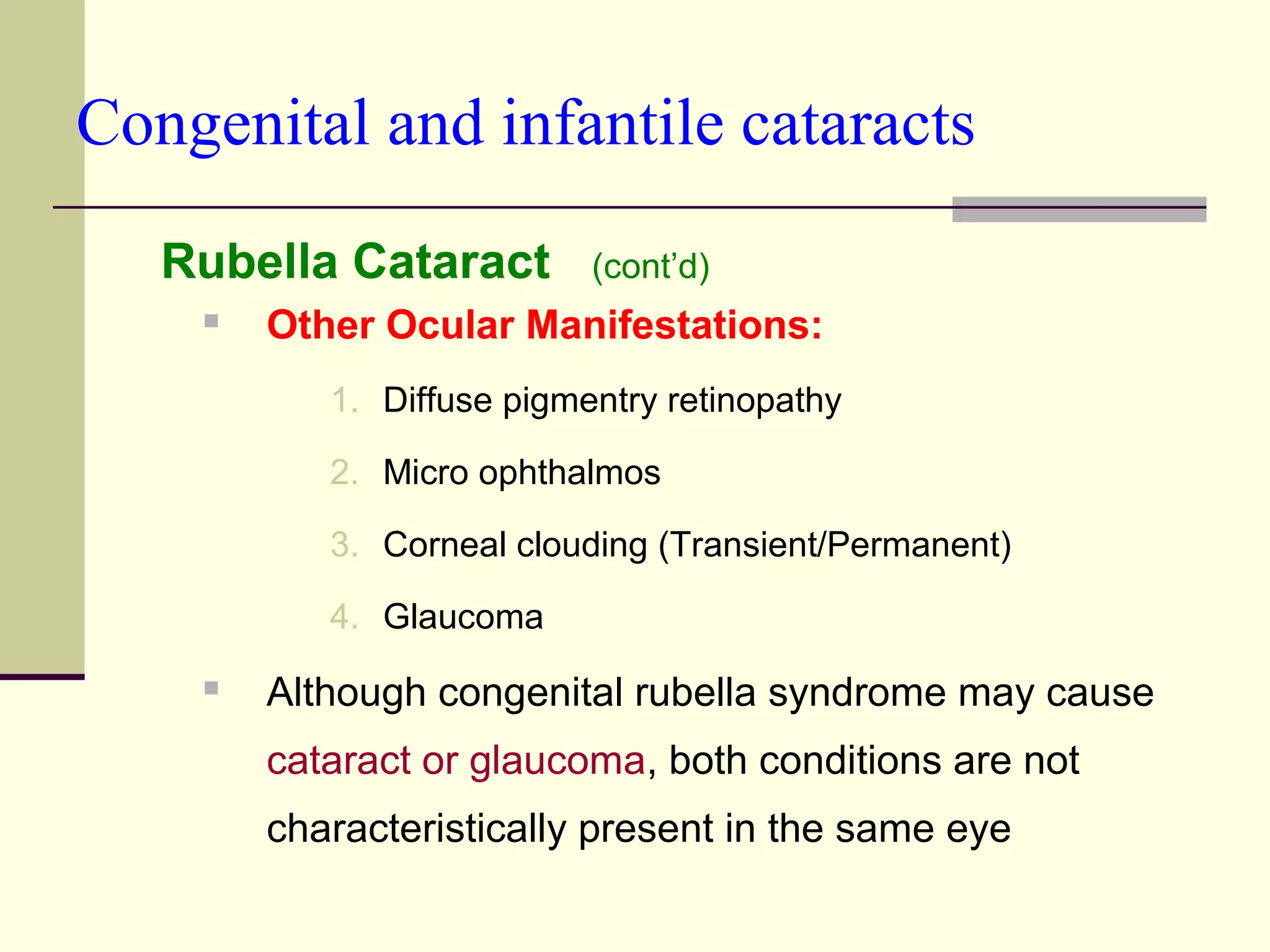 Congenital & infantile cataract | PPT