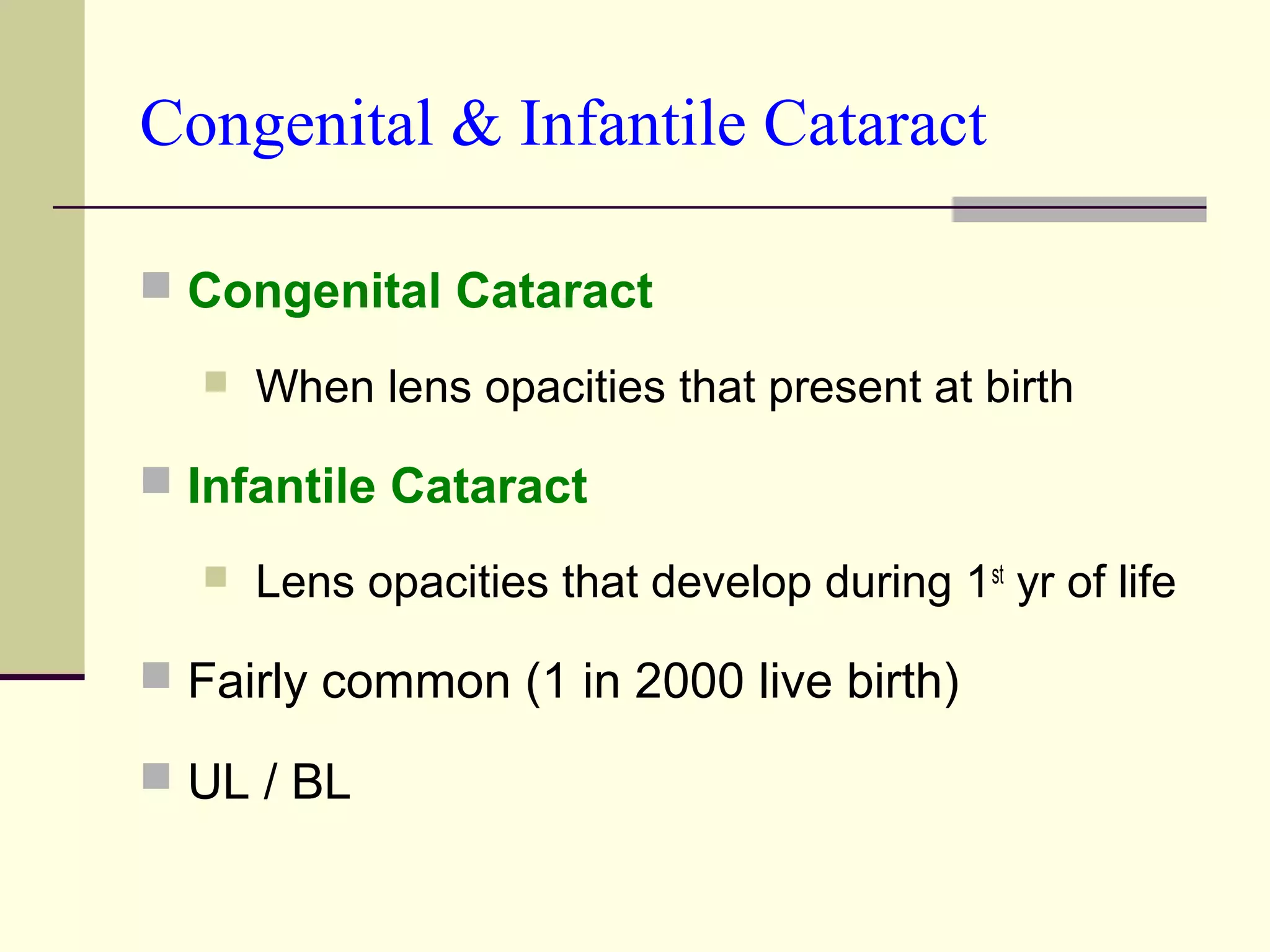 Congenital & infantile cataract | PPT