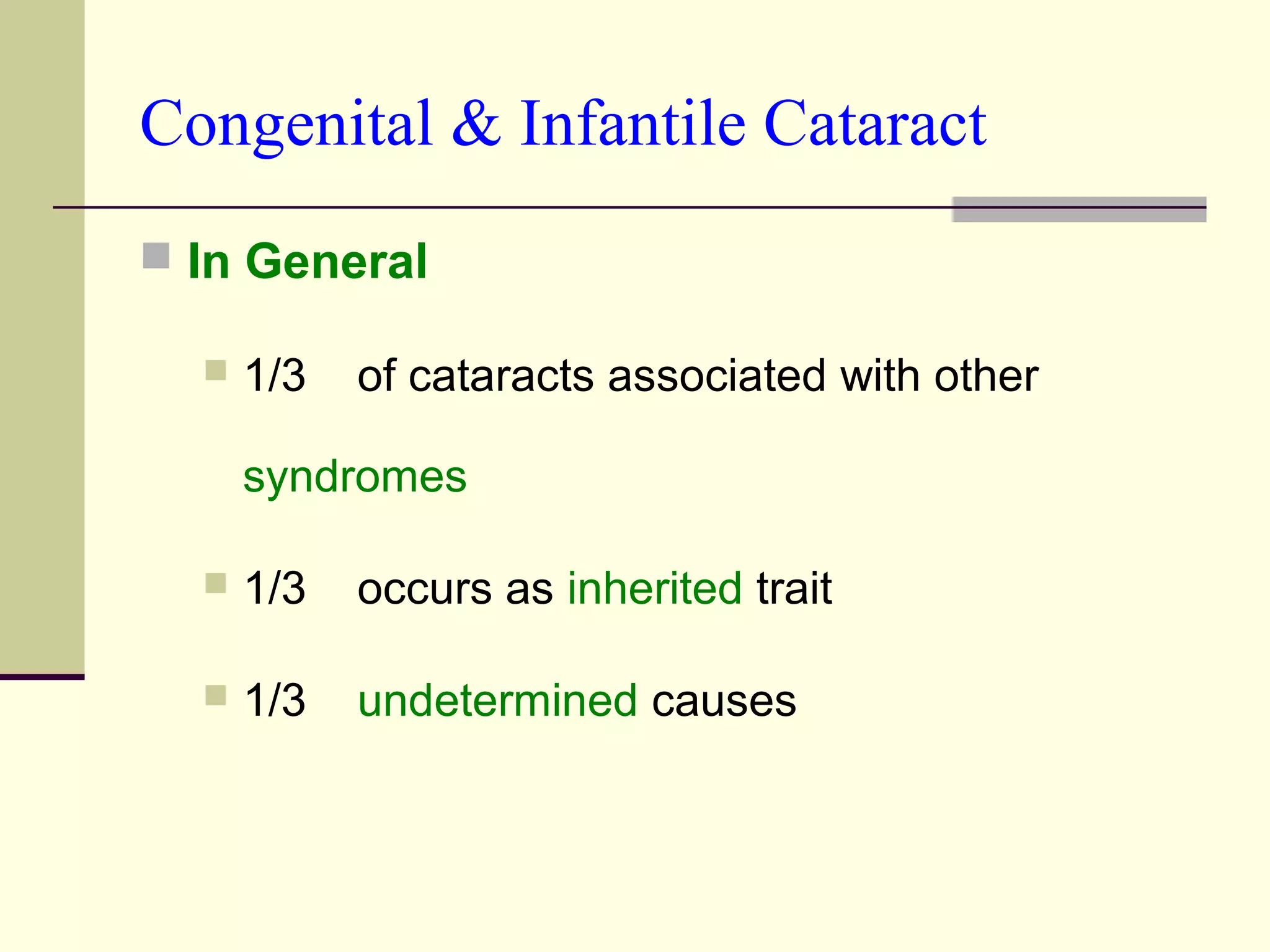 Congenital & infantile cataract | PPT