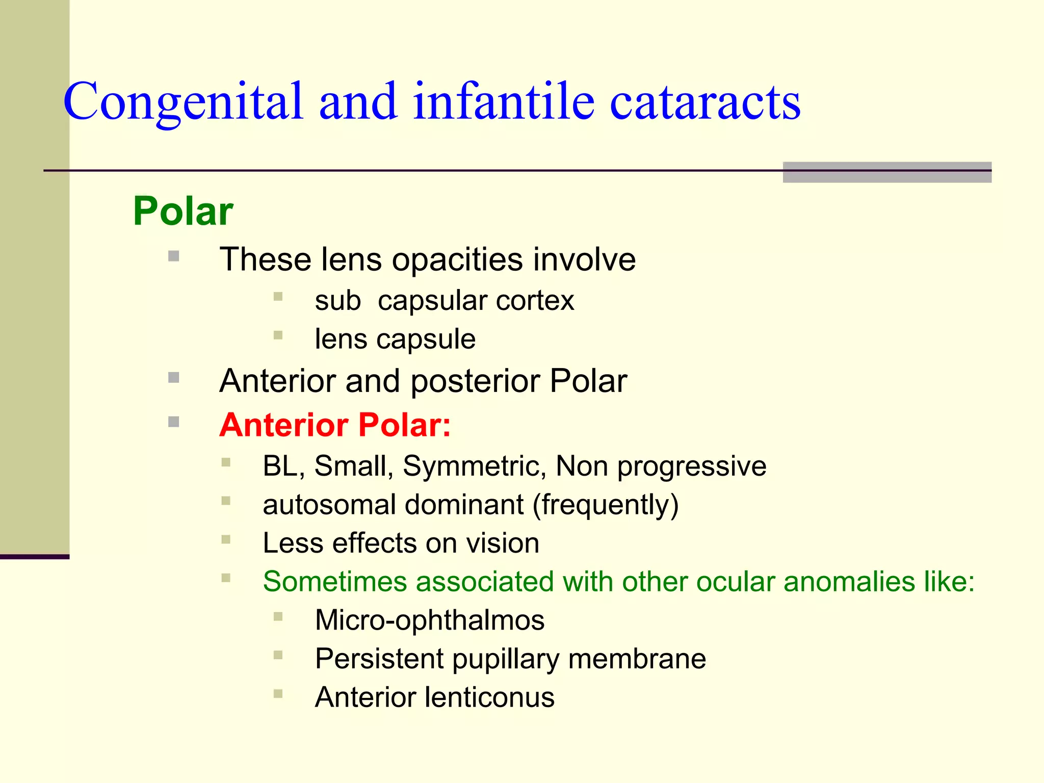 Congenital & infantile cataract | PPT