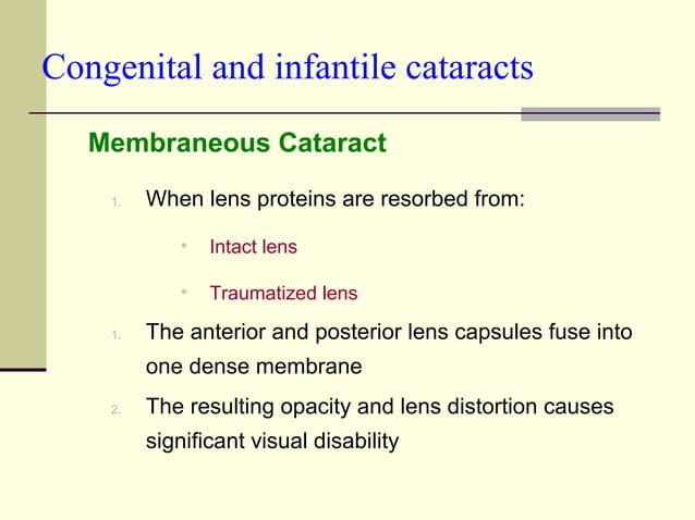 Congenital & infantile cataract | PPT