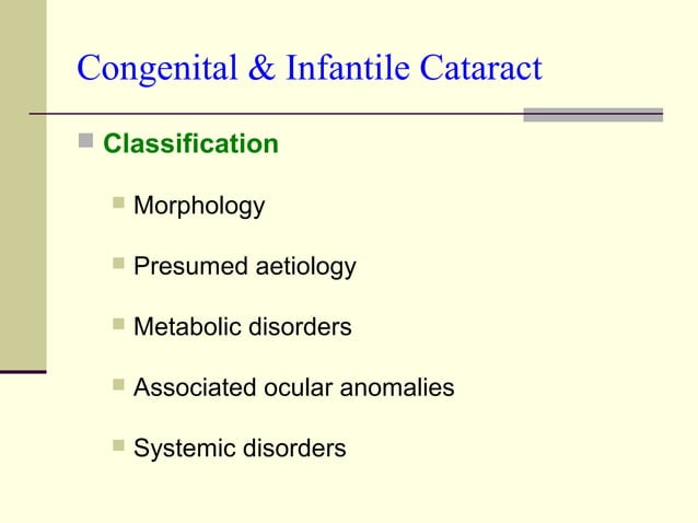 Congenital & infantile cataract | PPT