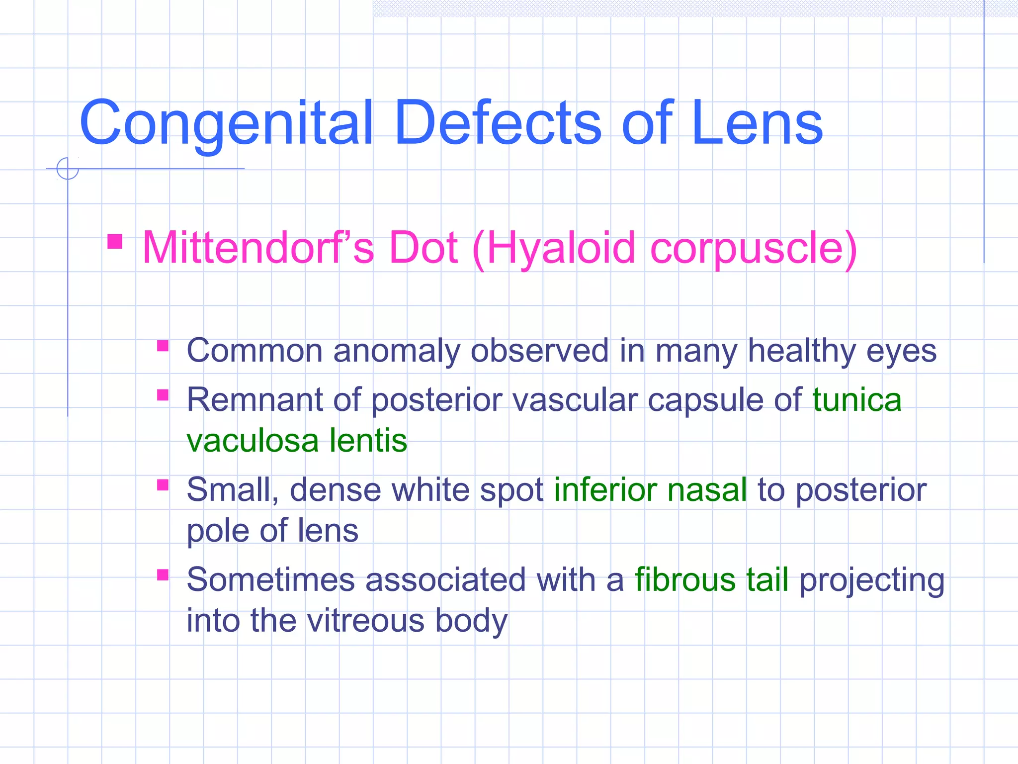 Congenital defacts of the lens | PPT