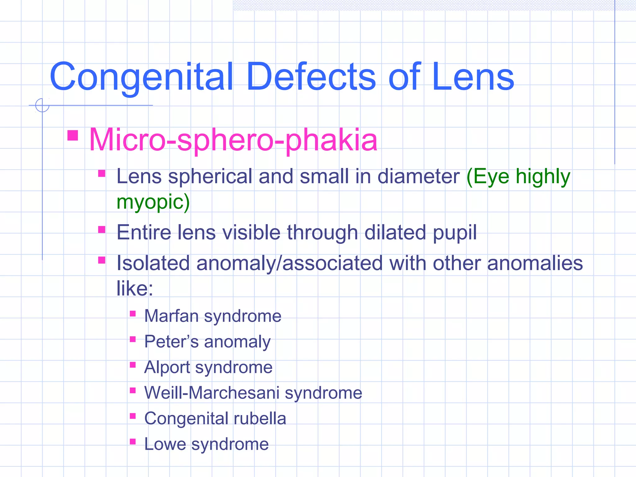 Congenital defects of the lens | PPT