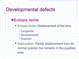 Congenital defects of the lens | PPT