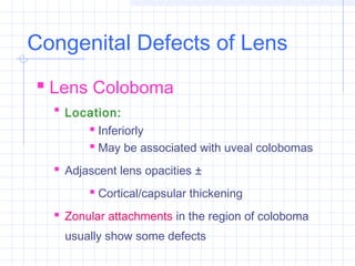 Congenital defects of the lens | PPT