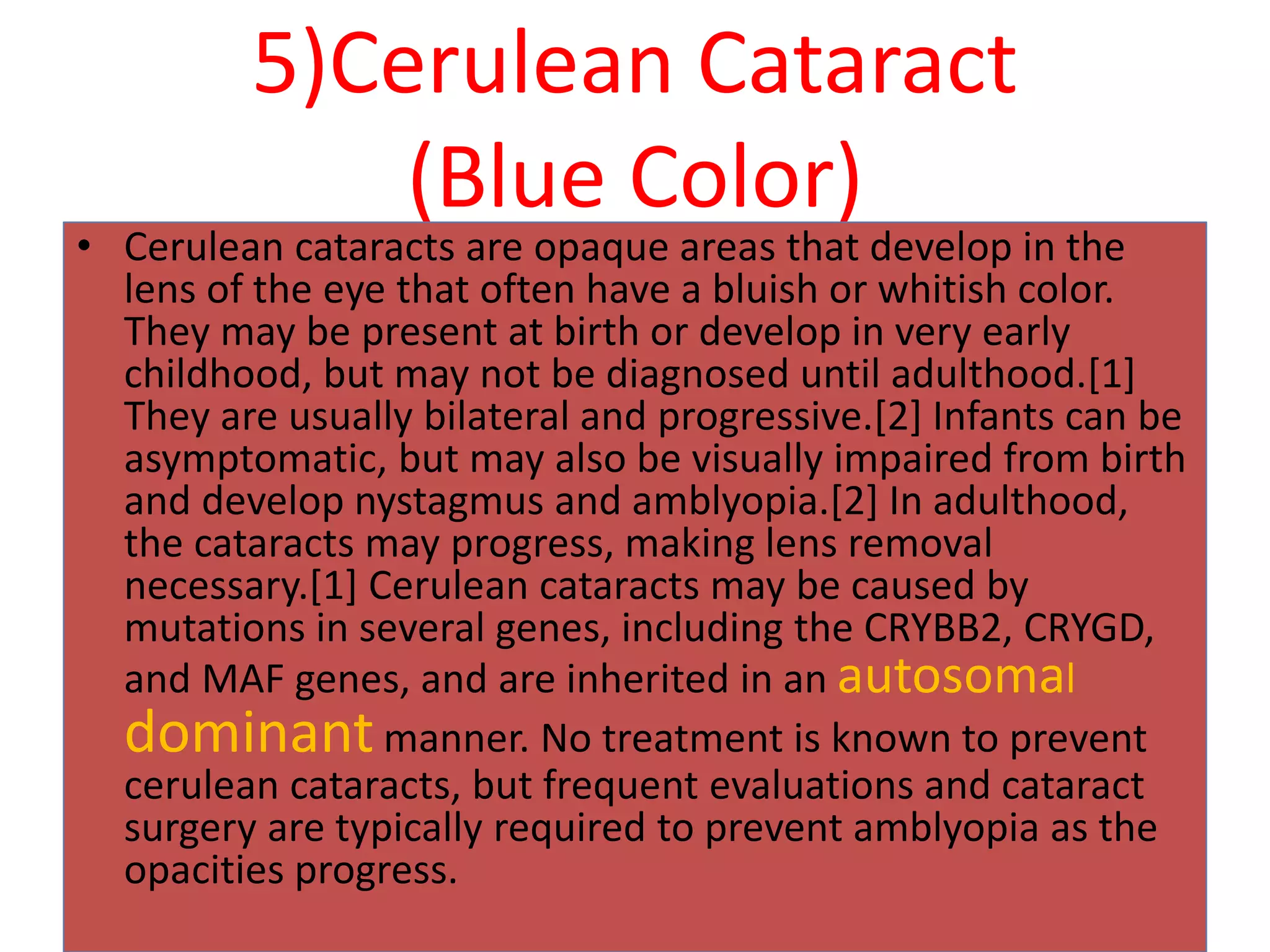 Congenital cataract | PPT