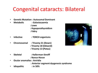 Congenital Cataracts In Adults