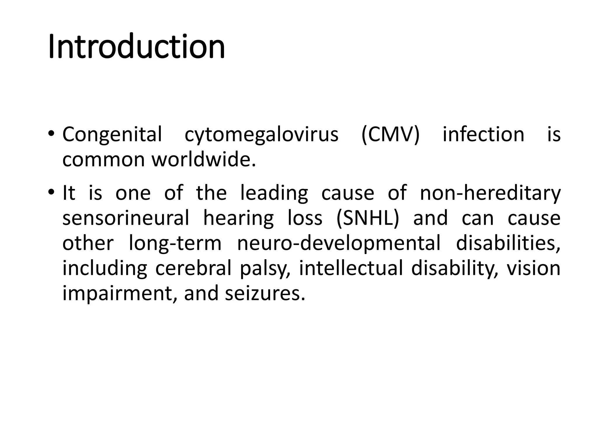 Congenital cytomegalovirus infection | PPTX
