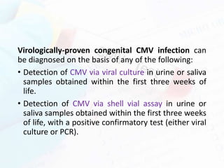 Congenital cytomegalovirus infection | PPTX