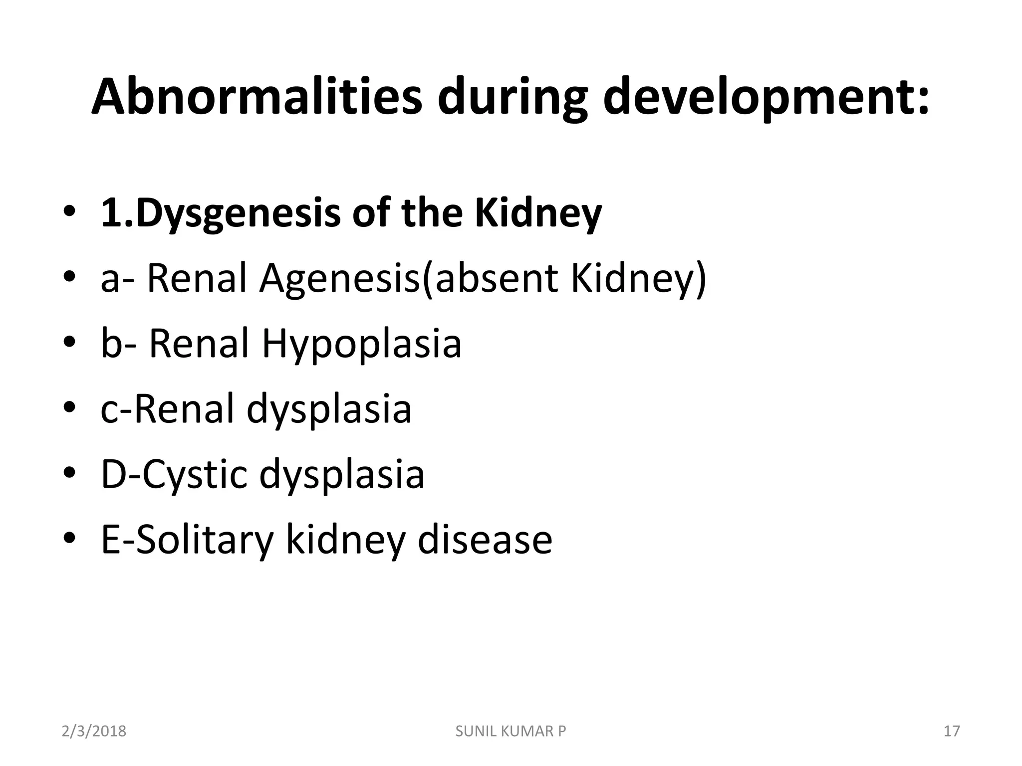 Congenital abnormalities of kidney and urinary system | PPTX
