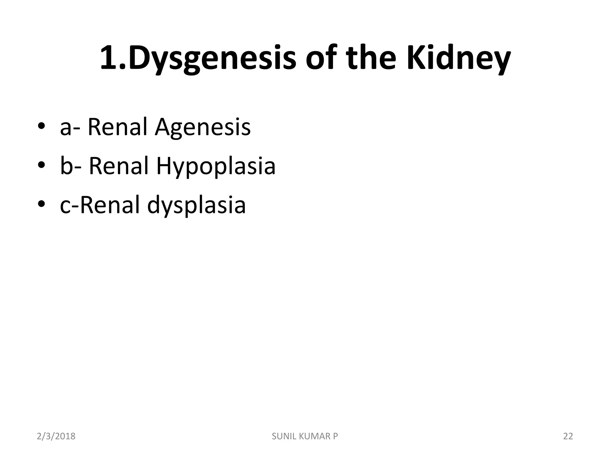 Congenital abnormalities of kidney and urinary system | PPTX