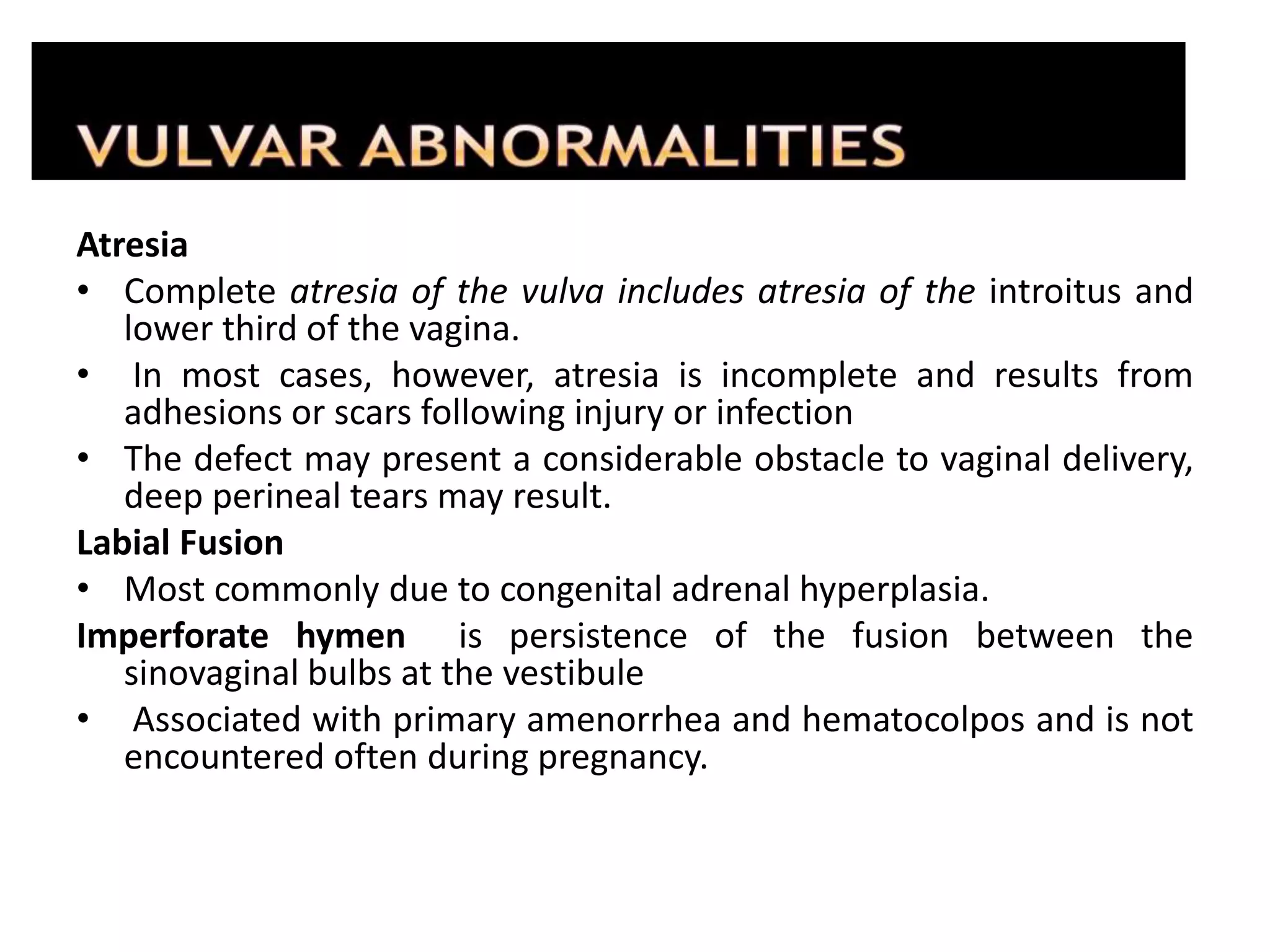 Congenital abnormalities of reproductive system | PPTX