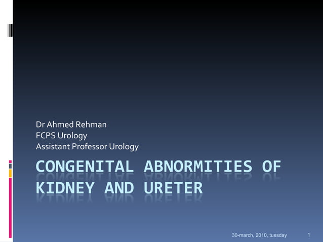 Congenital abnormities of kidney ad ureter 30 3-10 | PPT | Reproductive ...