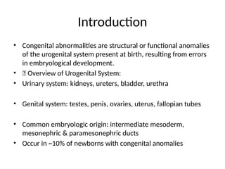 Congenital abrnomalities of Urogenital of System | PPTX