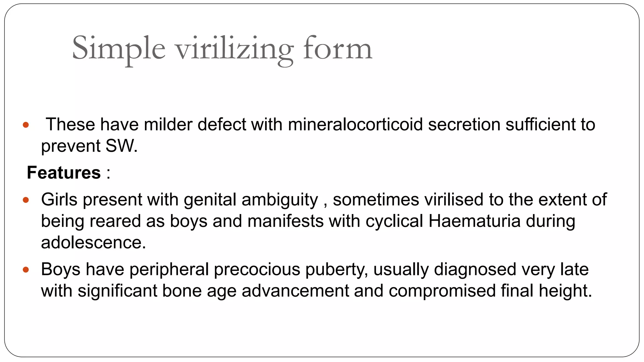 Congenital adrenal hyperplasia | PPTX