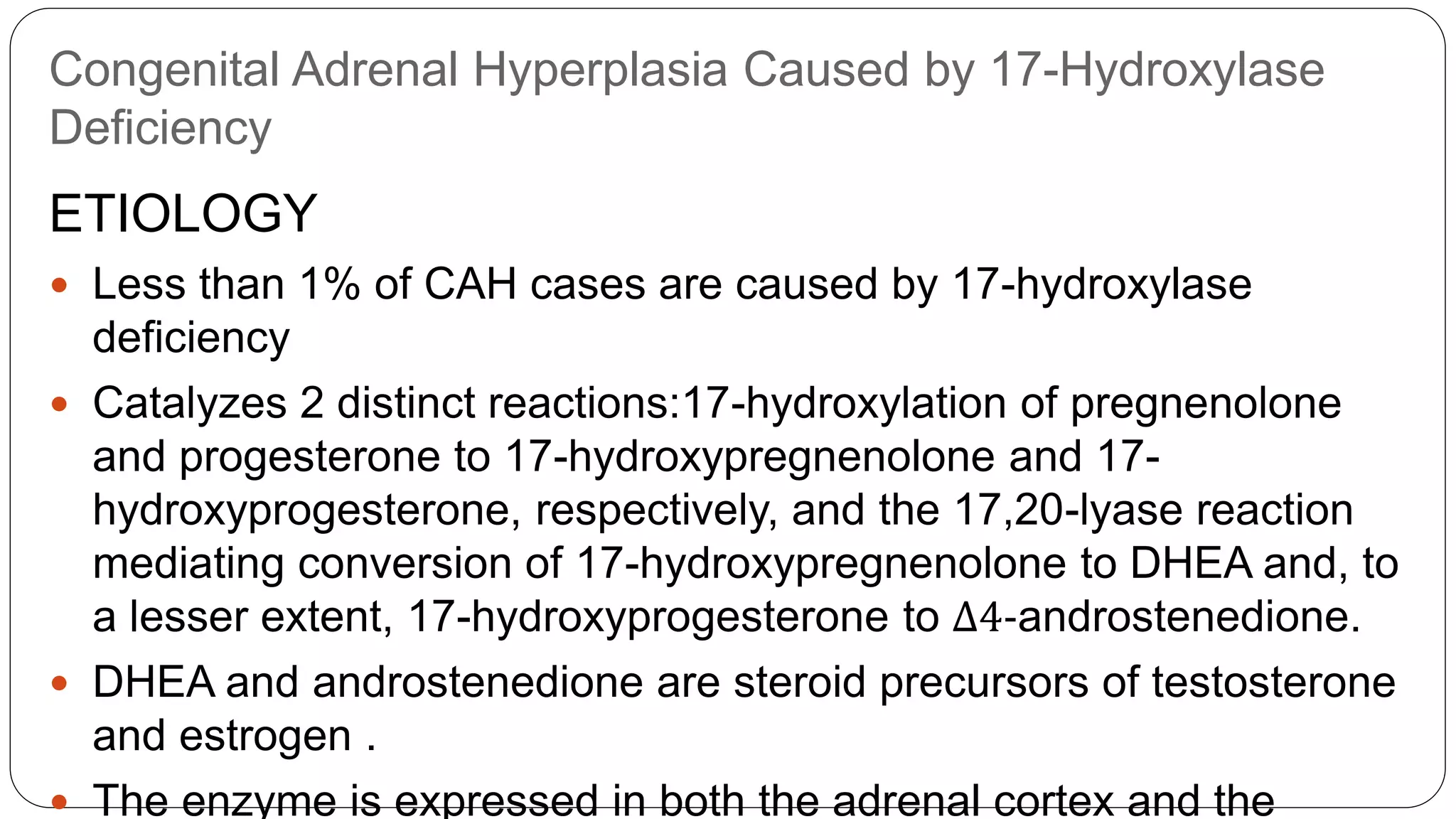 Congenital adrenal hyperplasia | PPTX
