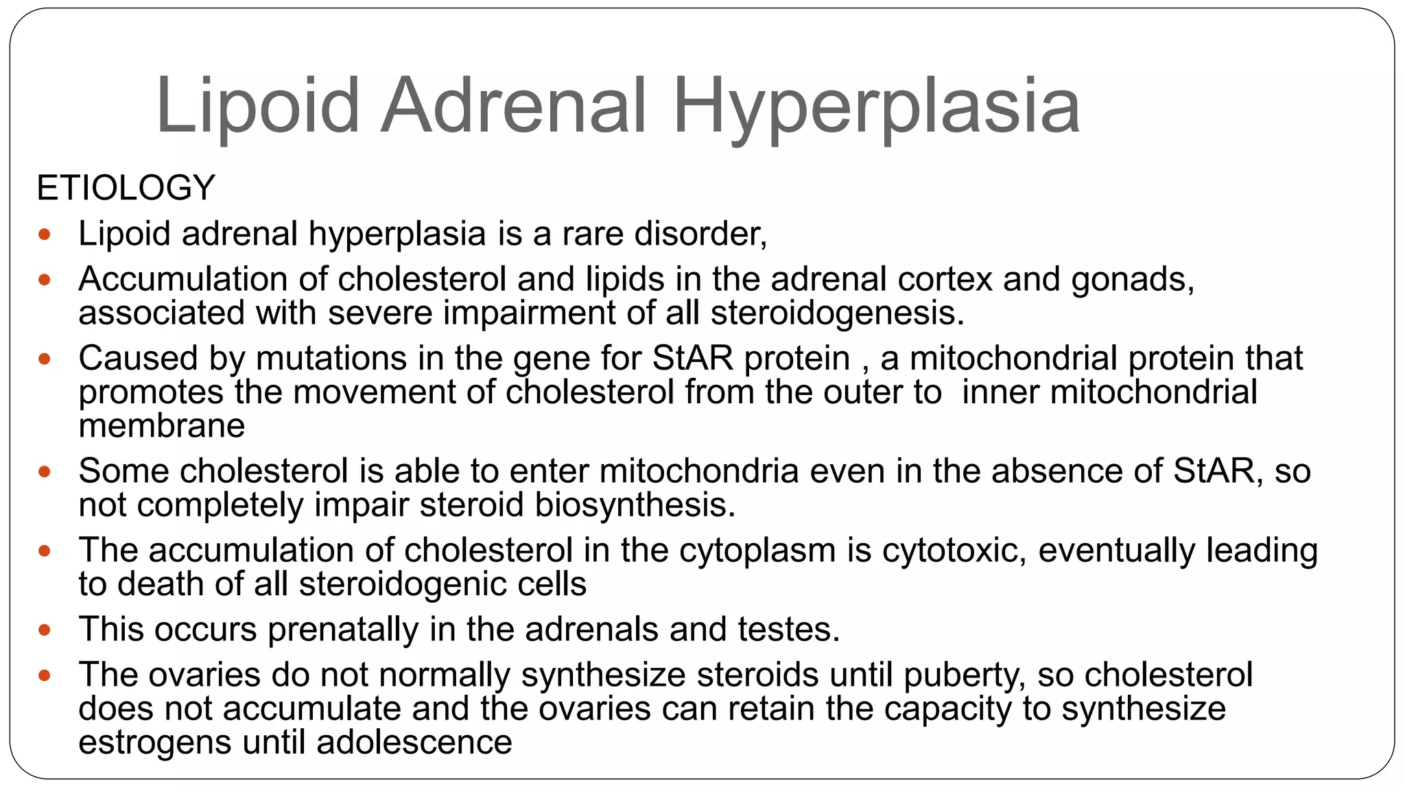 Congenital adrenal hyperplasia | PPTX