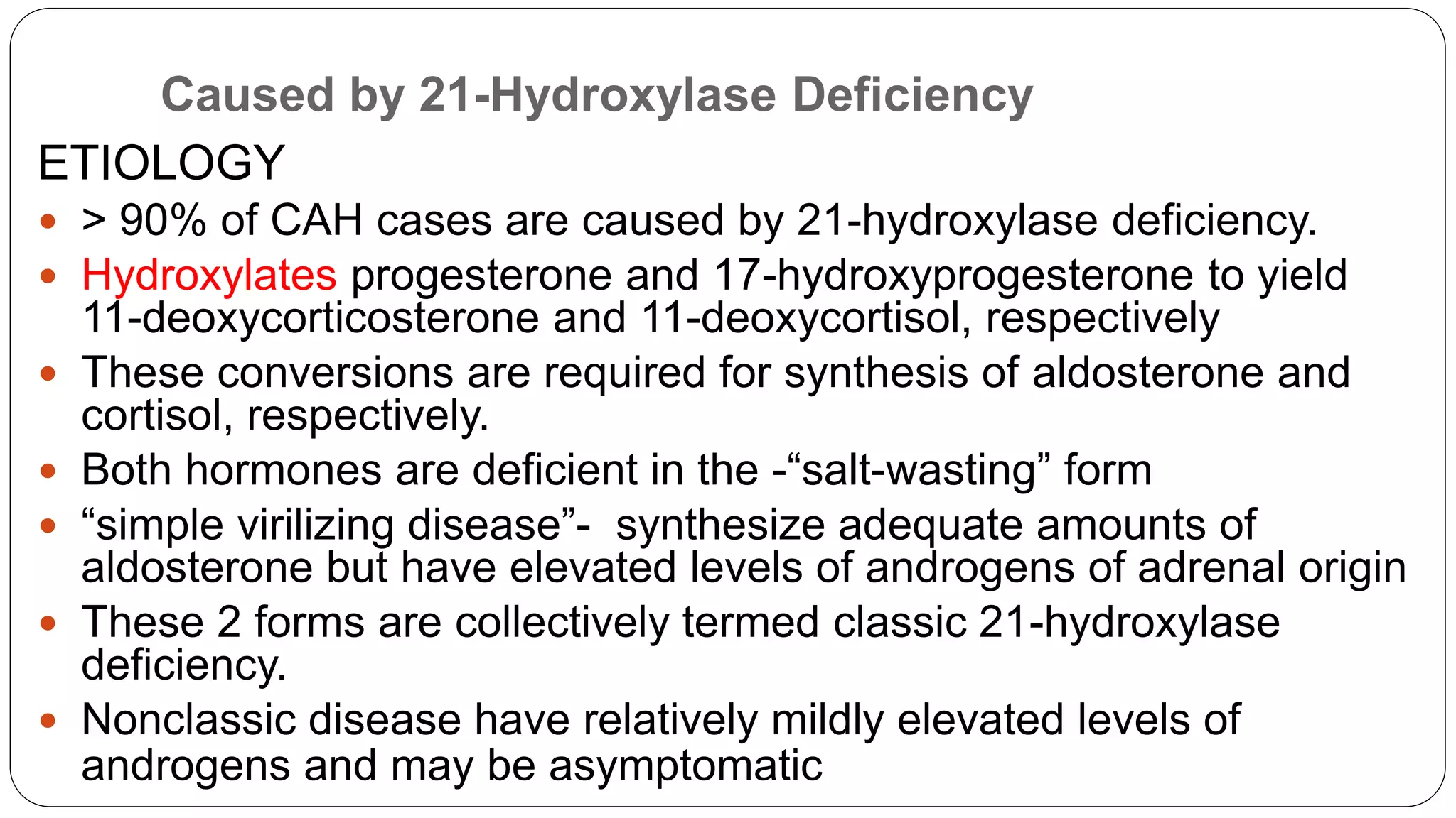 Congenital adrenal hyperplasia | PPTX
