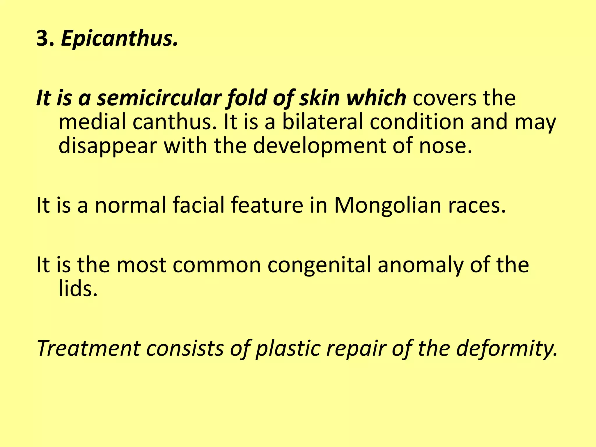 Congenital anomalies of eyelid Quick Review | PPTX