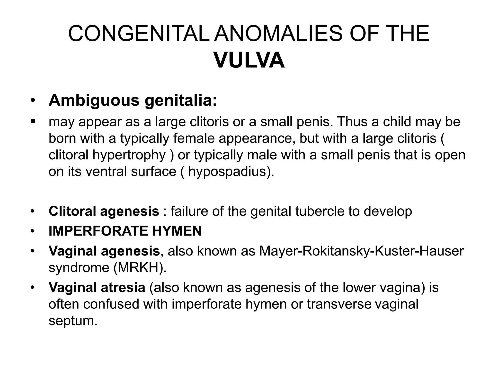 Congenital anomalies of female reproductive system | PPTX