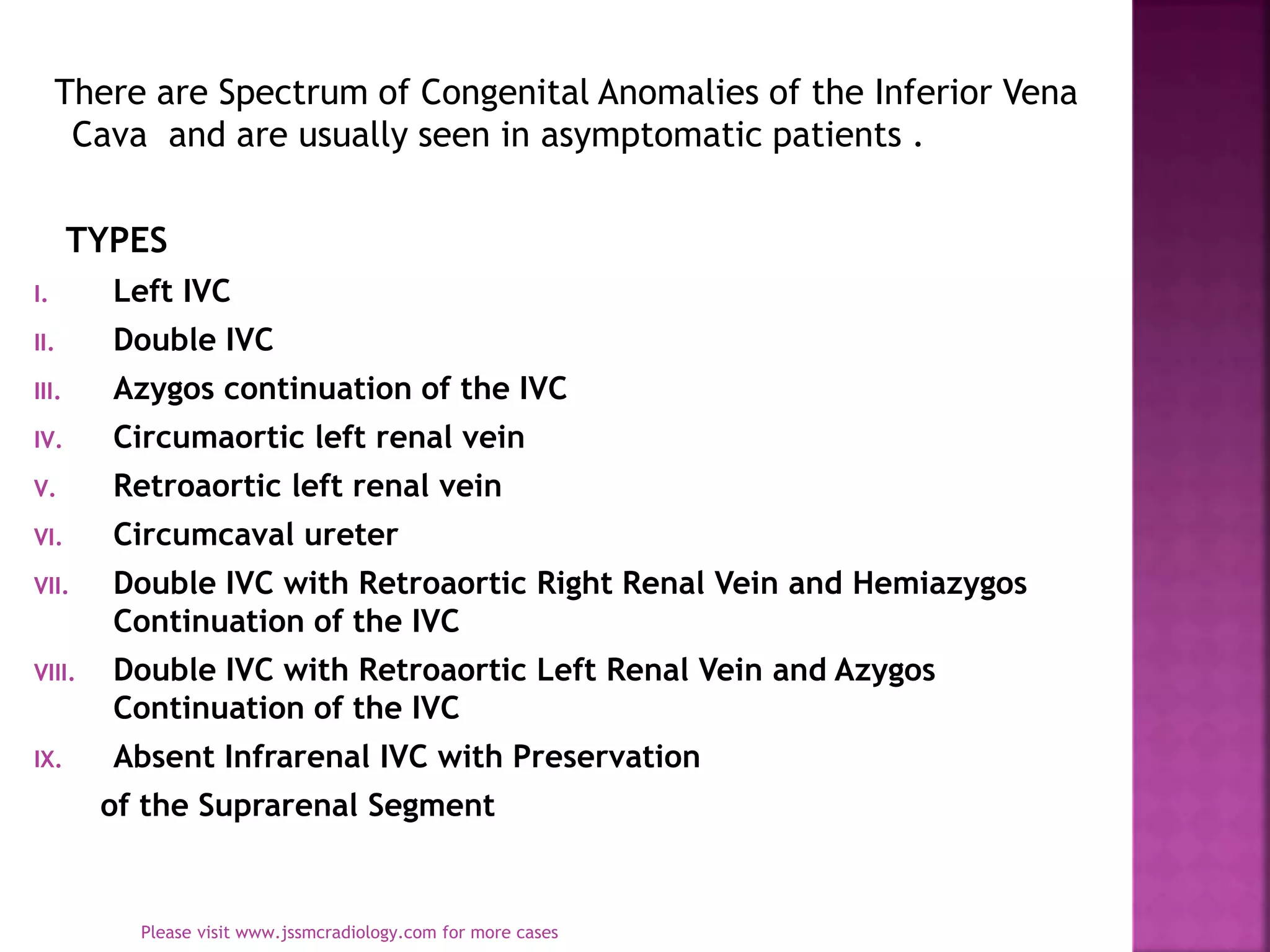 Congenital anomalies of IVC | PPTX