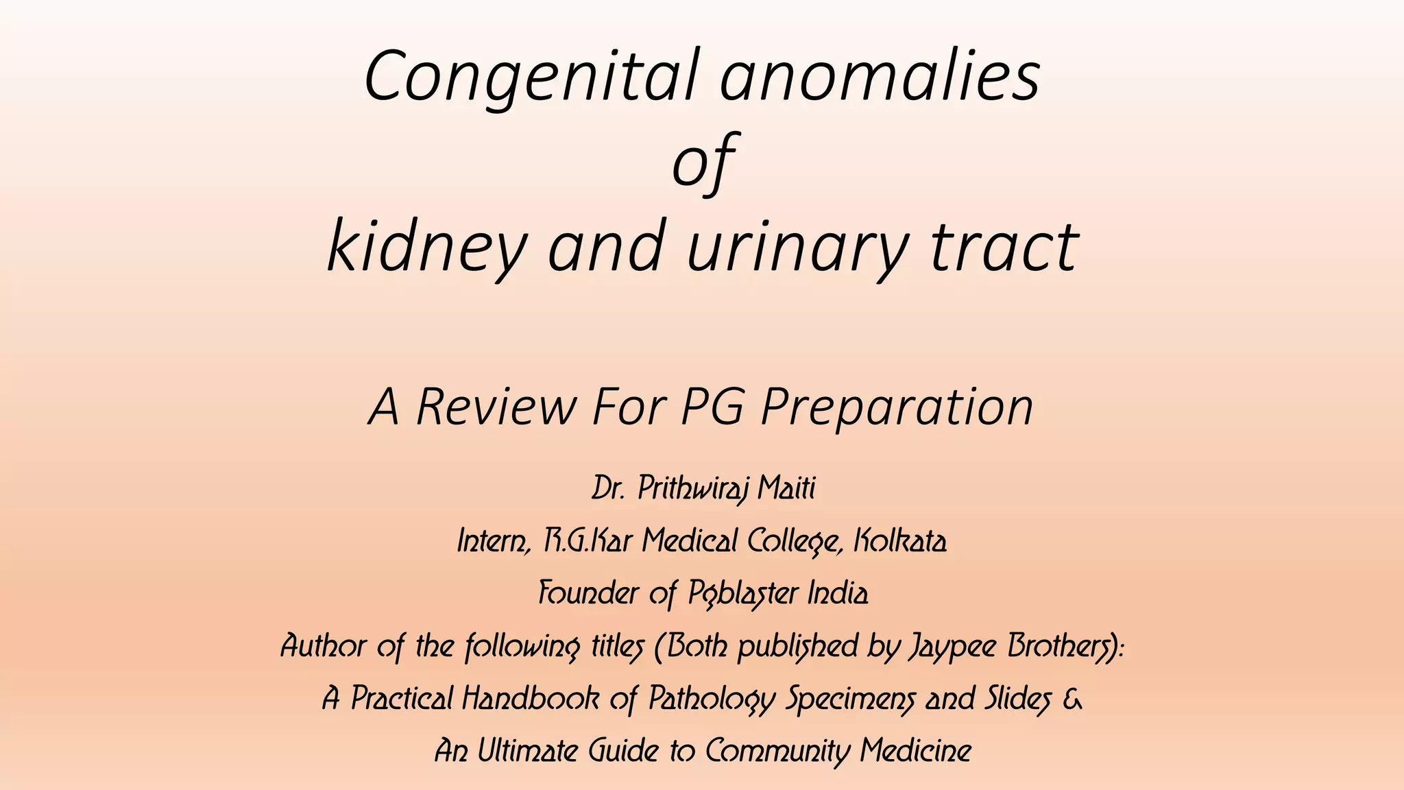 Congenital anomalies of kidney and urinary tract | PDF