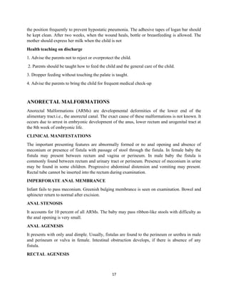 congenital anomaly present in newborn with care for newborn | DOCX