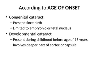Congenital Cataract (Pediatric cataract and epidemology in Nepal) | PPTX