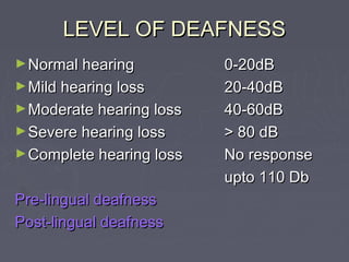 Congenital deafness | PPT