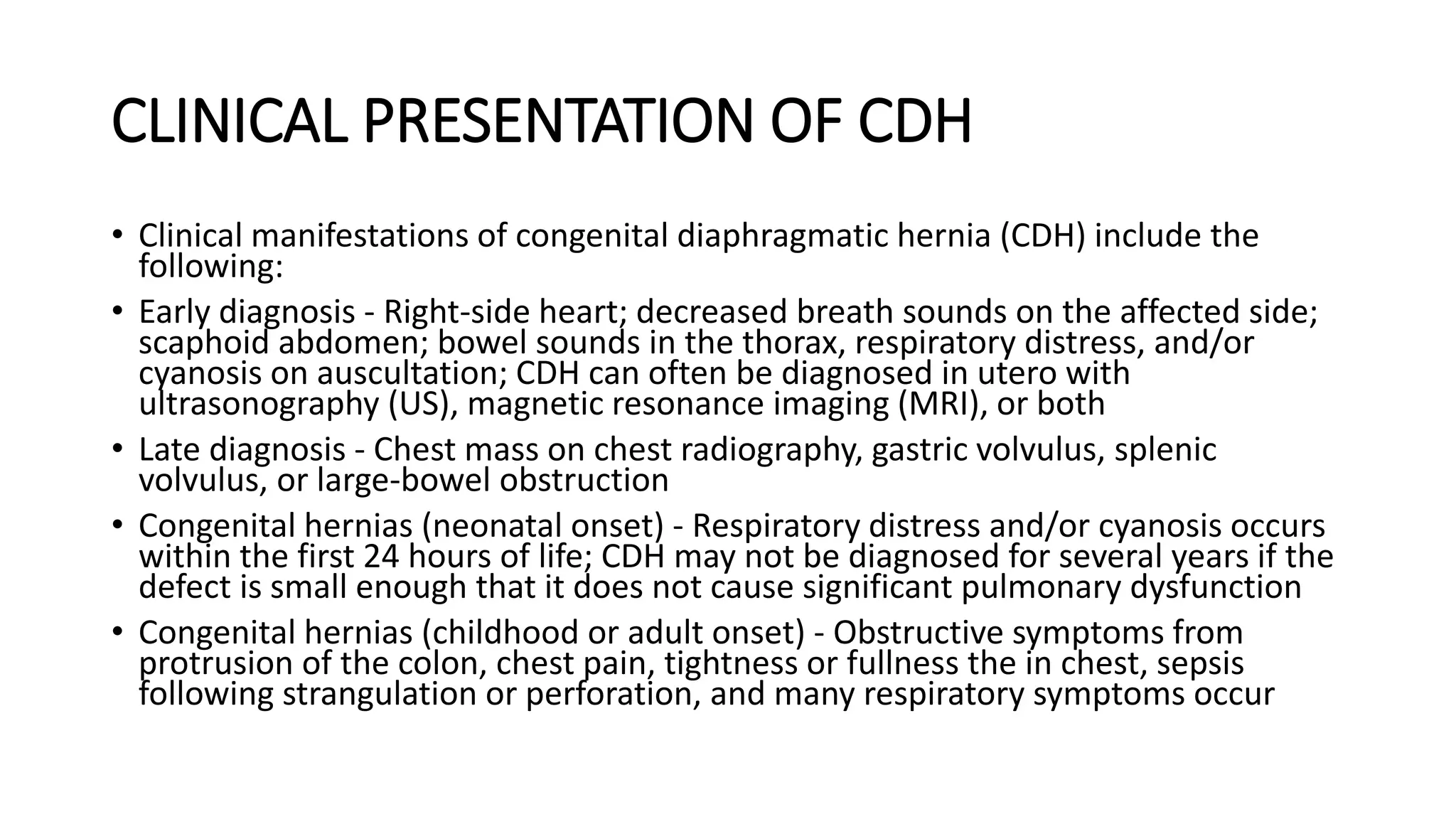 Congenital diaphragmatic hernia | PPTX