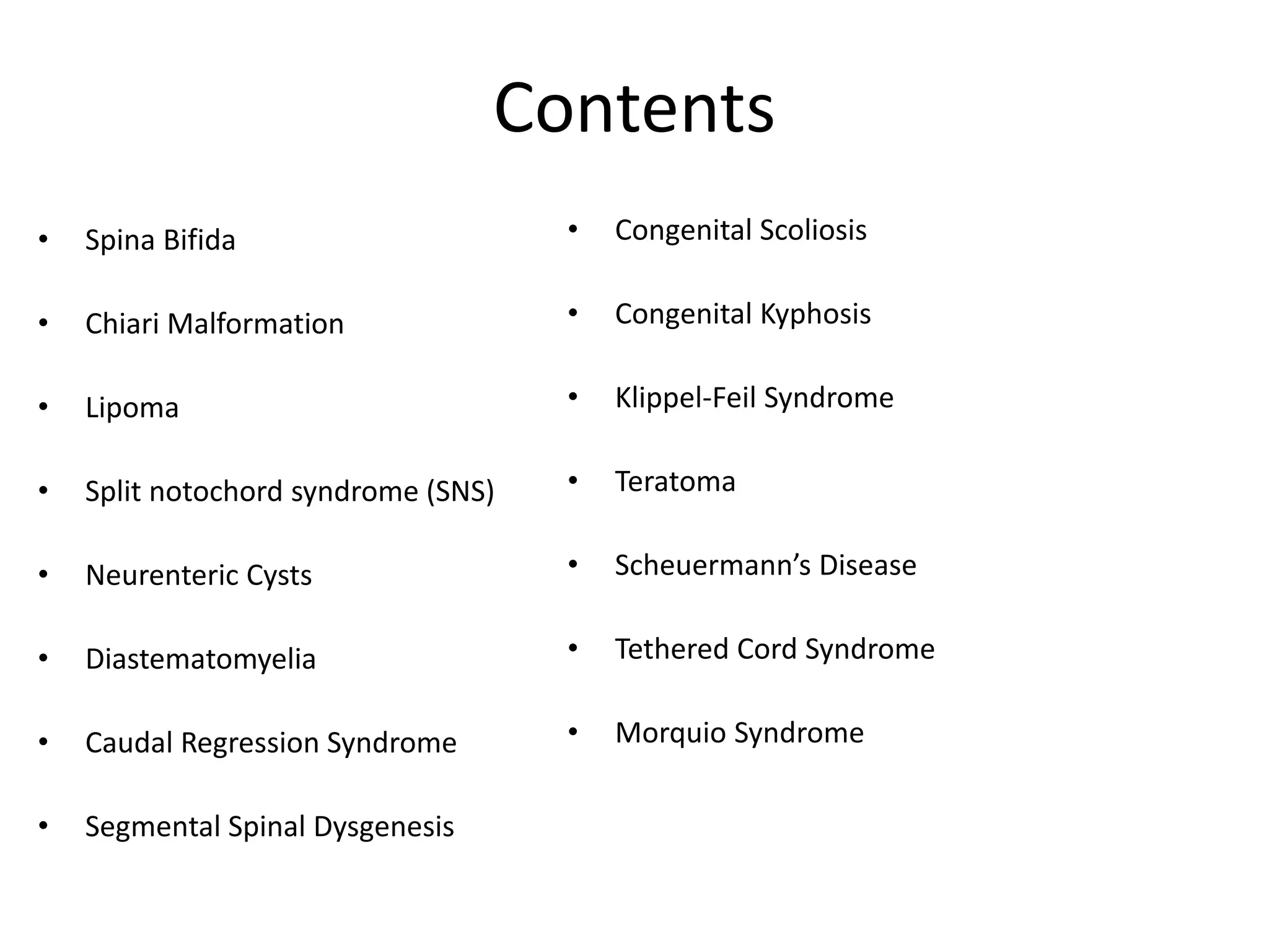 Congenital diseases causing Spinal Cord Compression | PPTX