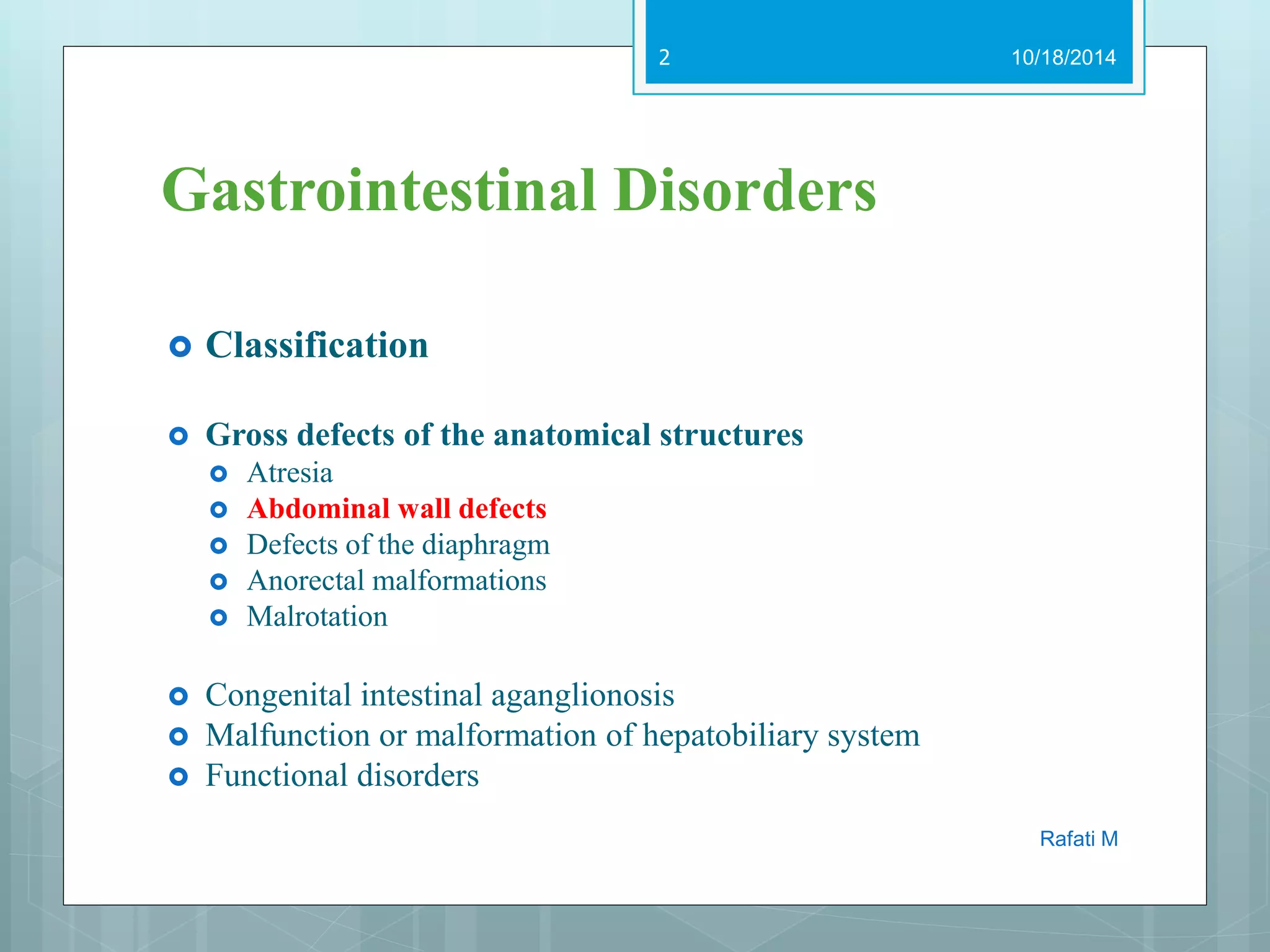 Genetics in Congenital Disorders of the Gastrointestinal Tract | PPTX