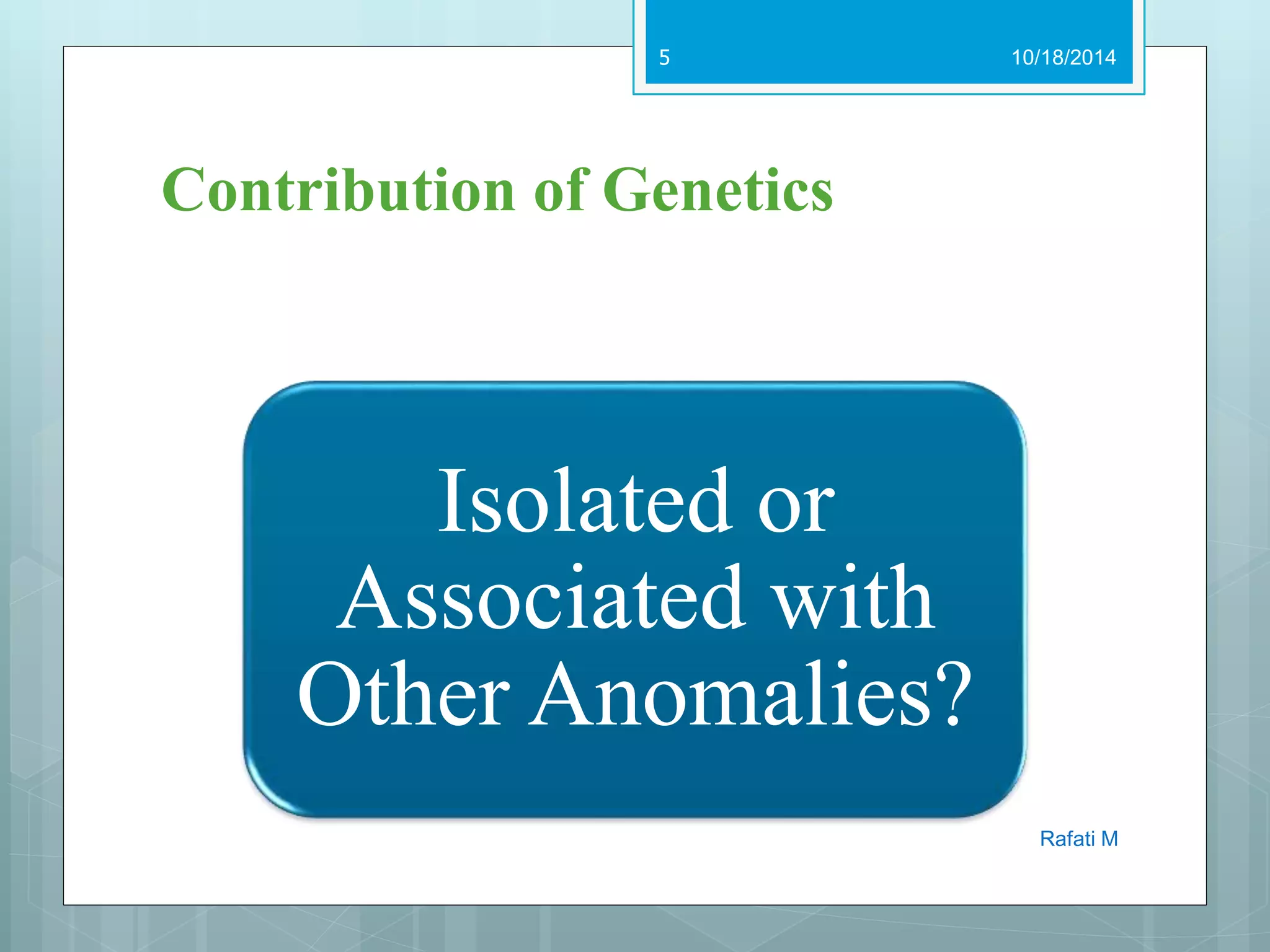 Genetics in Congenital Disorders of the Gastrointestinal Tract | PPTX