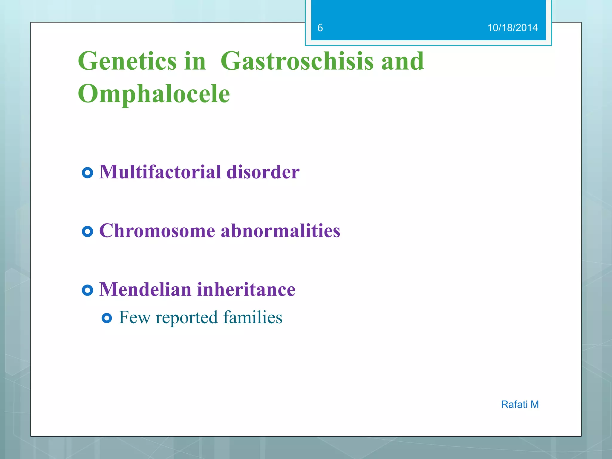 Genetics in Congenital Disorders of the Gastrointestinal Tract | PPTX
