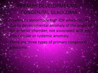 Congenital glaucomas | PPTX