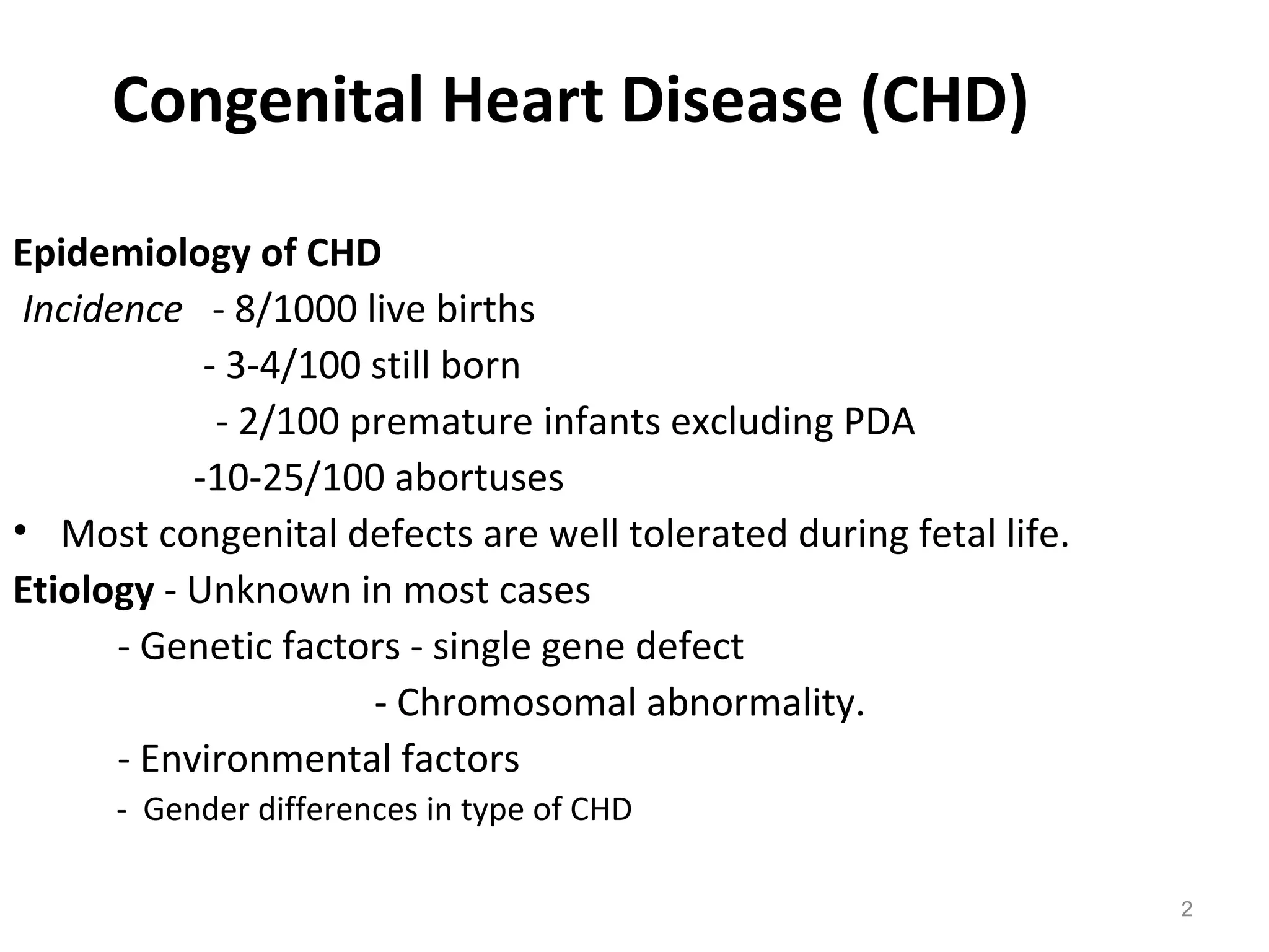 Congenital heart disease (chd) | PPT