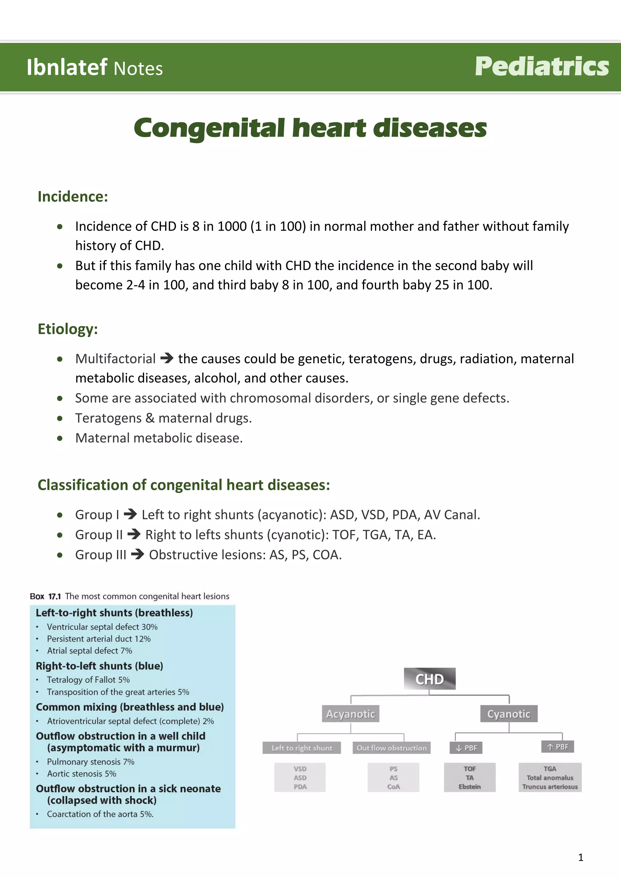 Congenital heart diseases | PDF