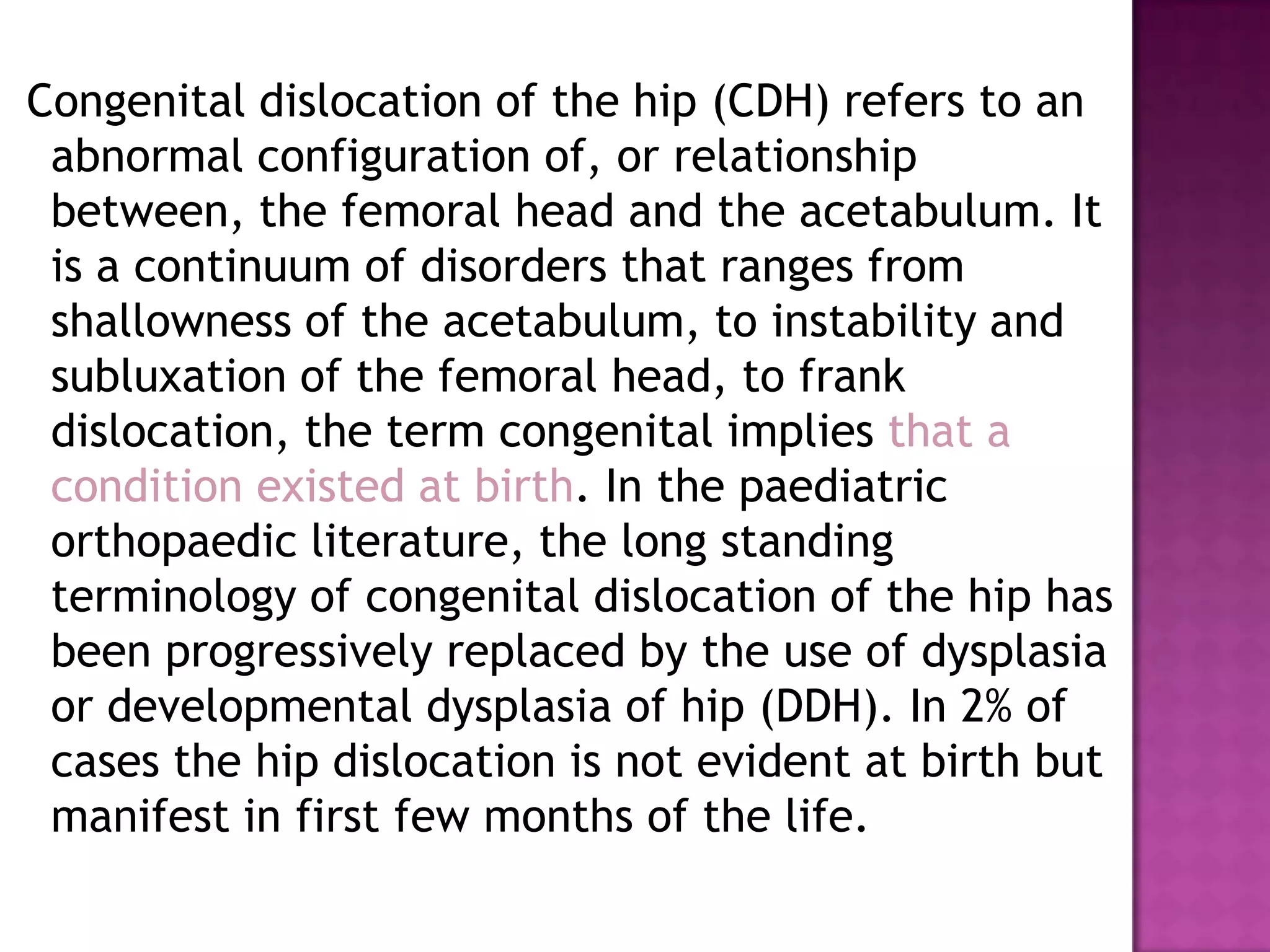 Congenital hip dislocation | PPTX