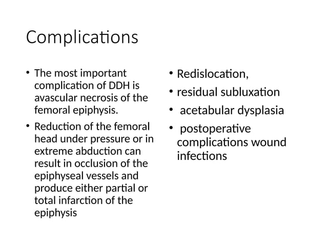 Congenital Hip Dysplasia involving subluxation | PPT