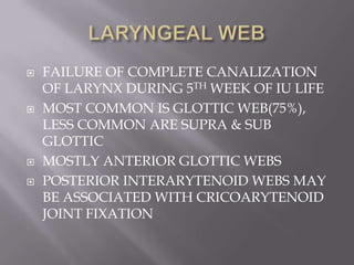 Congenital laryngeal disorders | PPTX