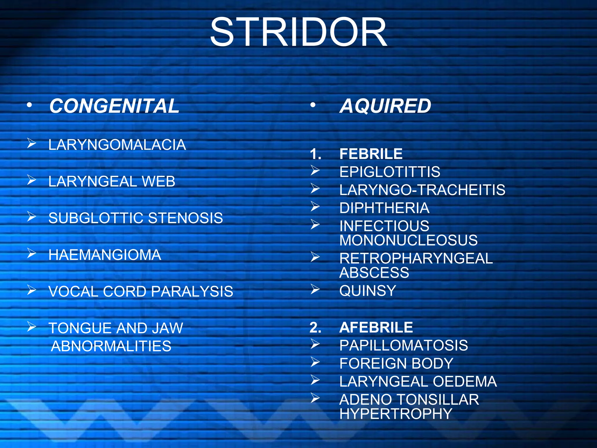 Congenital lesions of larynx | PPT