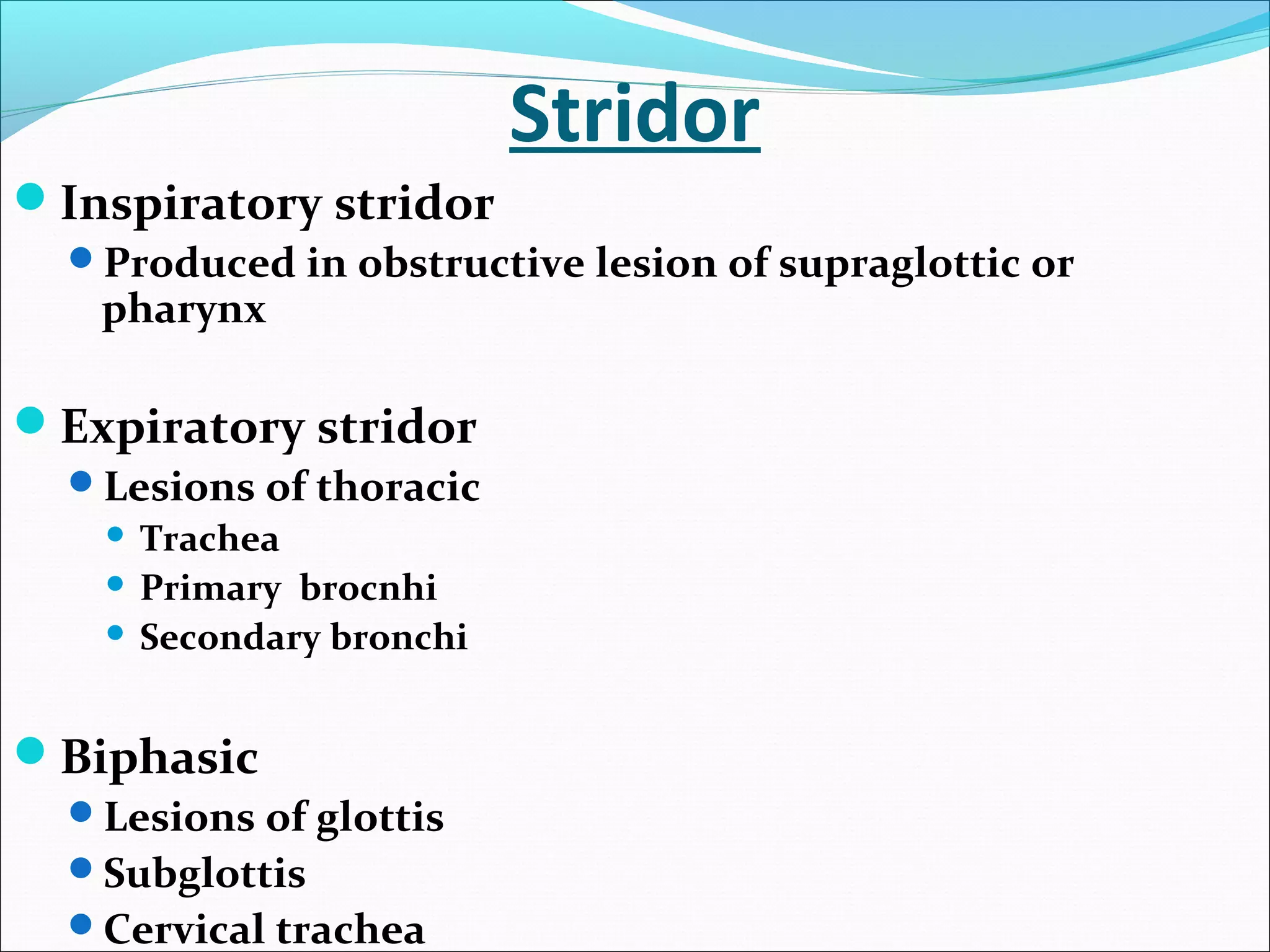 Congenital lesions of larynx and Stridor in Neonates | PPT