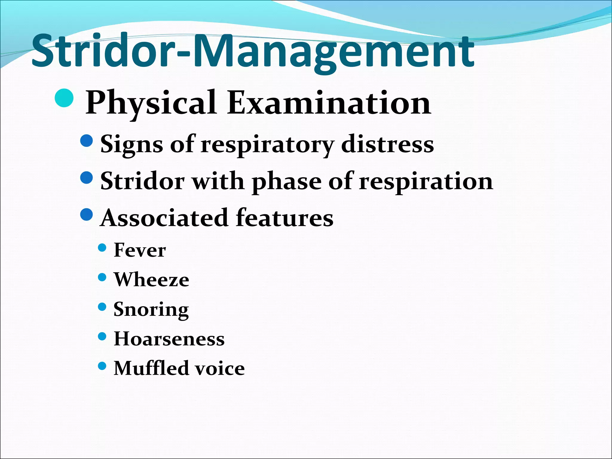 Congenital lesions of larynx and Stridor in Neonates | PPT