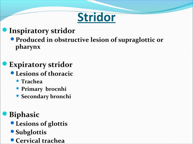 Congenital lesions of larynx and Stridor in Neonates | PPT